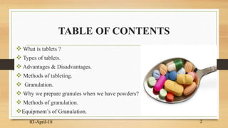 Tablet granulation tech | PPTX | Skin Care | Beauty