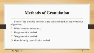Tablet granulation tech | PPTX | Skin Care | Beauty