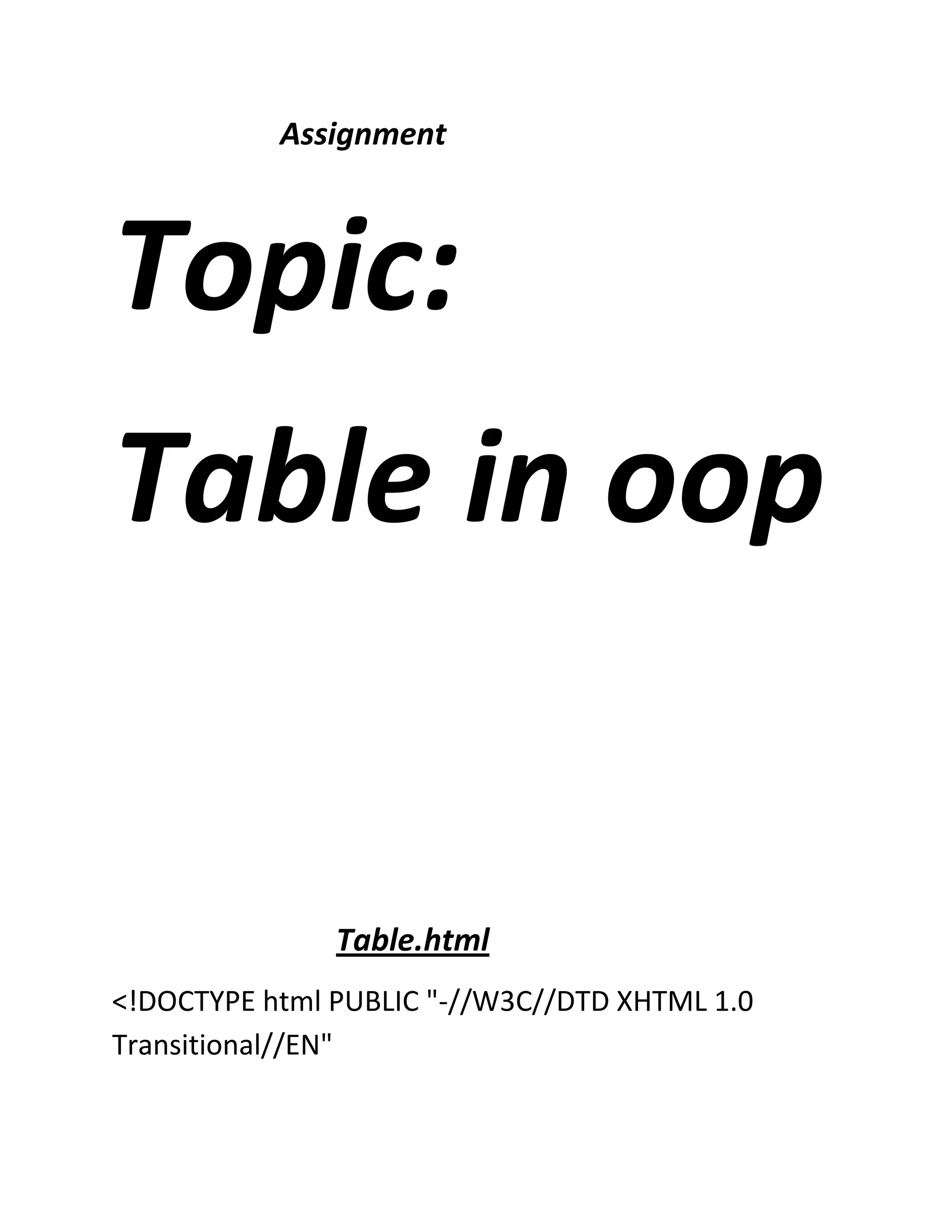 Table through php | PDF