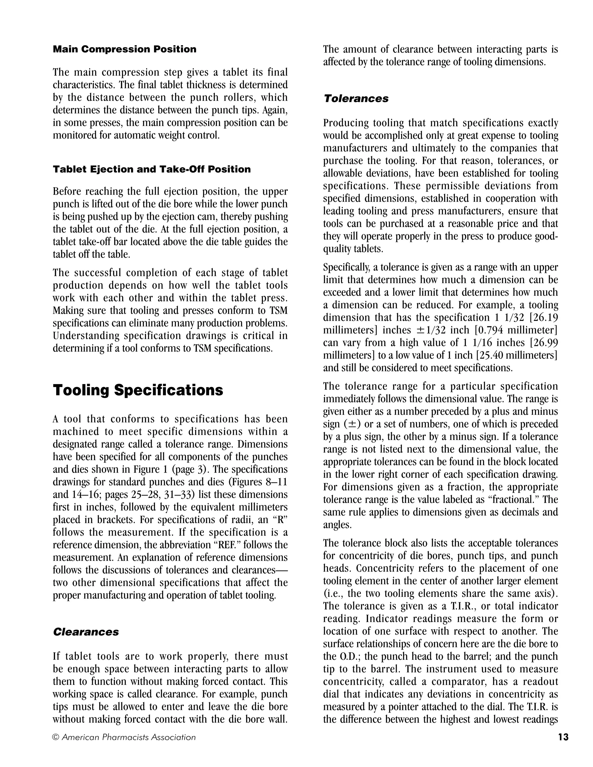 Tableting specifications manual | PDF
