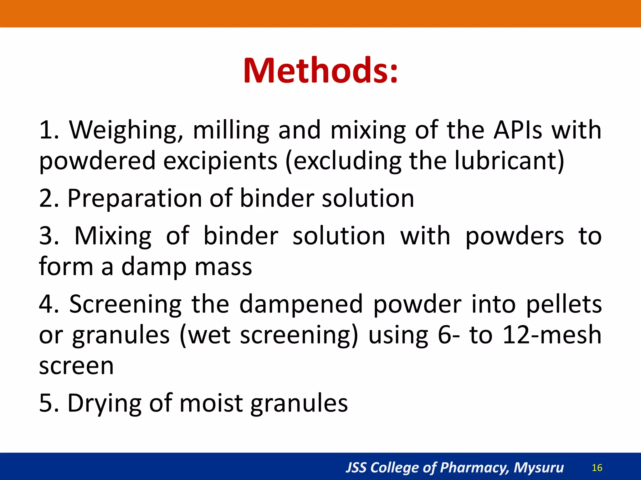 Tablet manufacturing process | PPTX