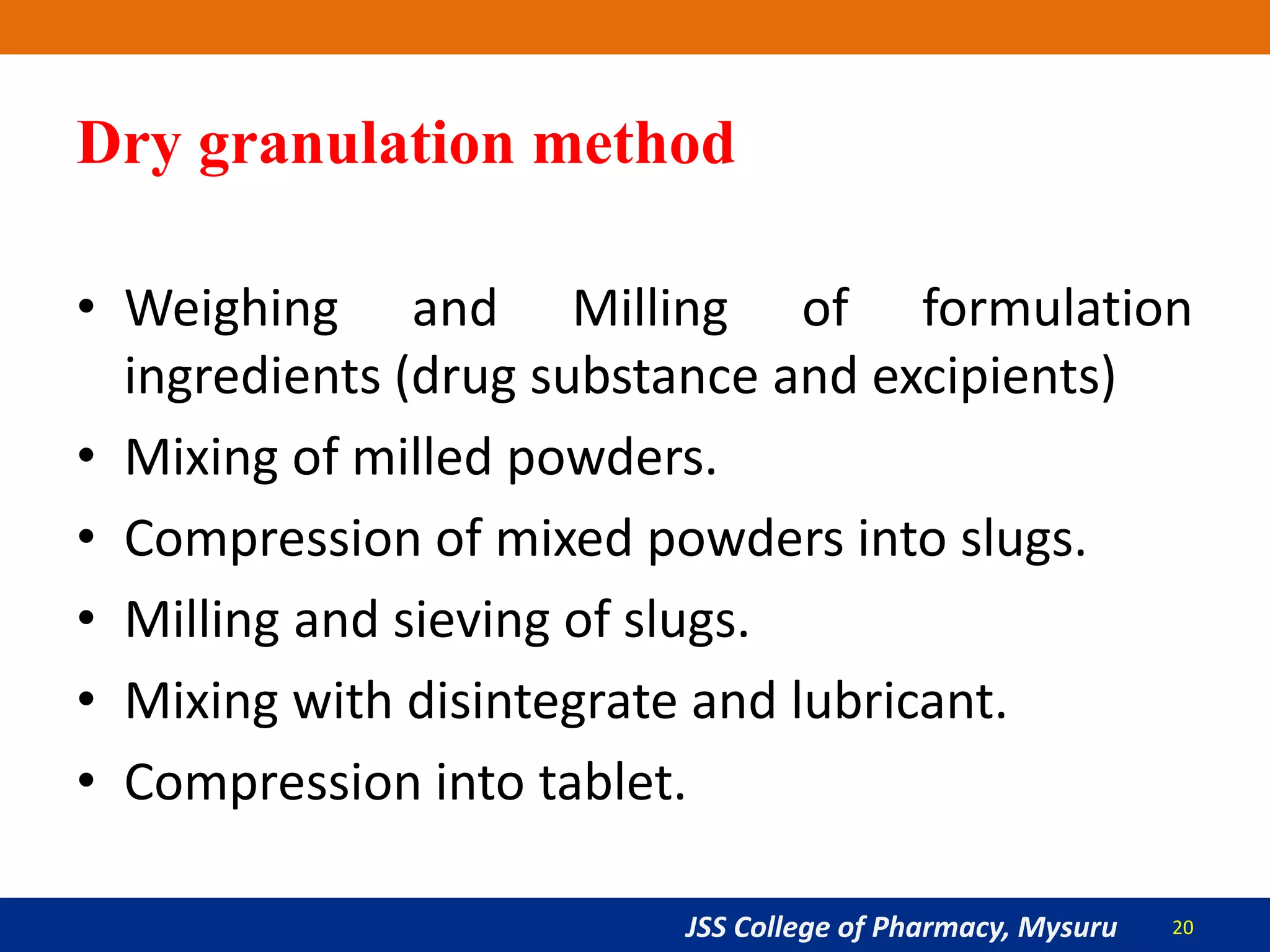 Tablet manufacturing process | PPTX