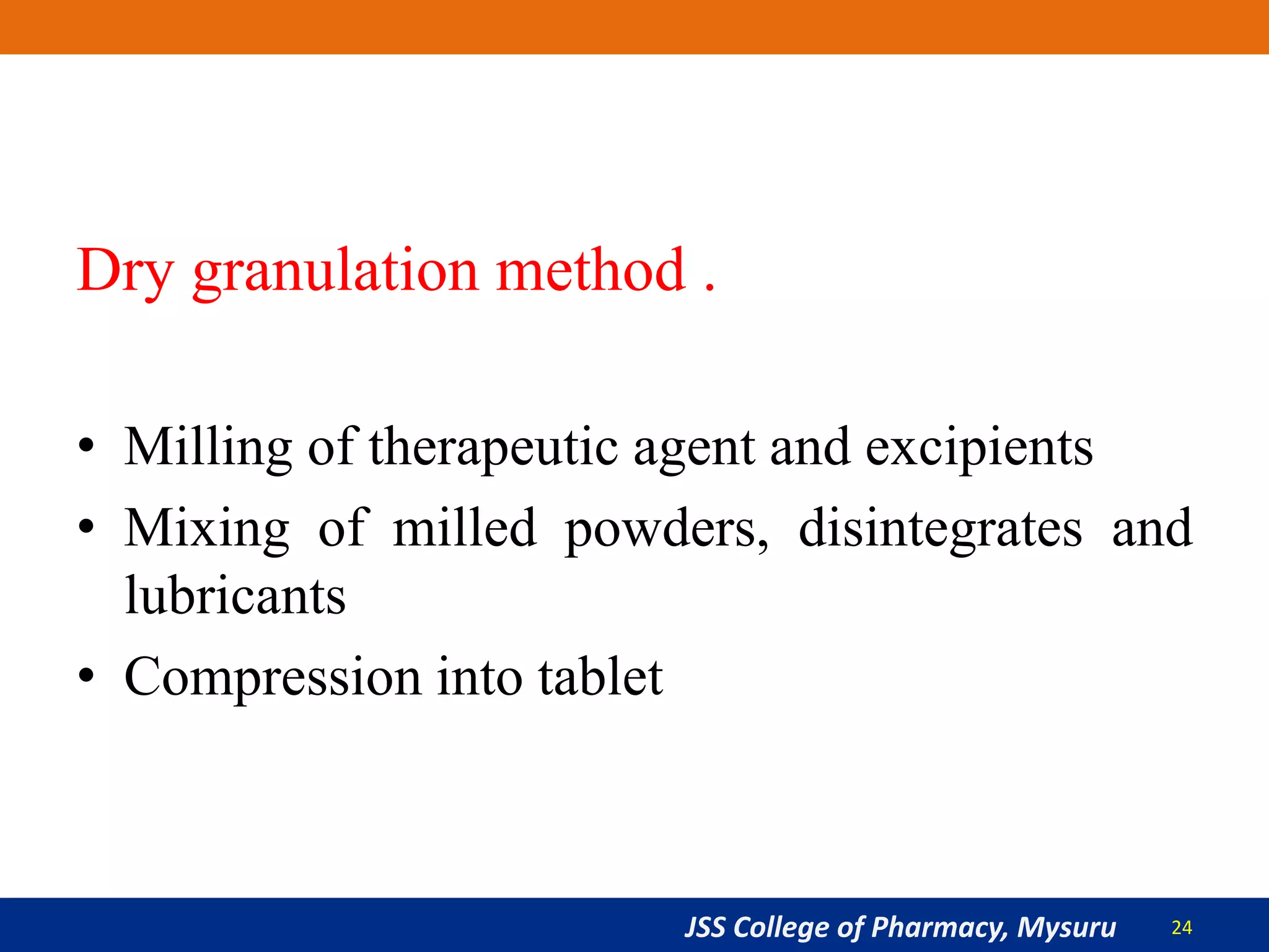 Tablet manufacturing process | PPTX