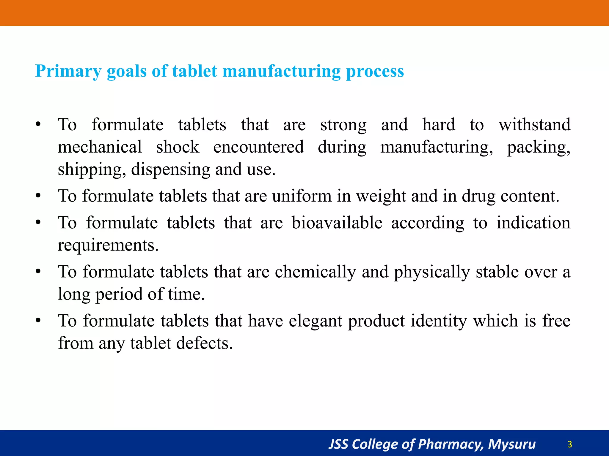 Tablet manufacturing process | PPTX