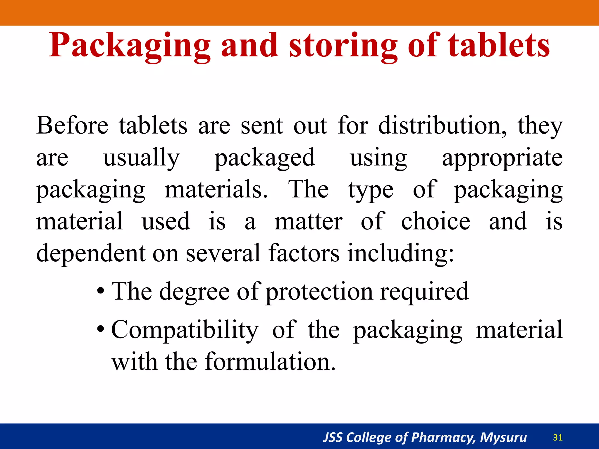 Tablet manufacturing process | PPTX