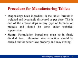 Tablet manufacturing process | PPTX
