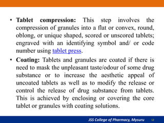 Tablet manufacturing process | PPTX