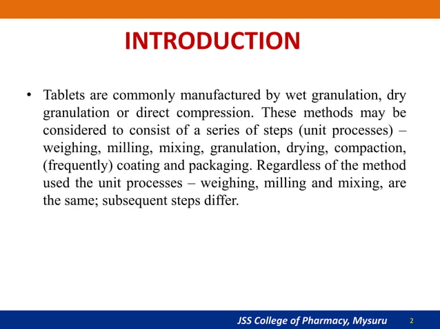 Tablet manufacturing process | PPTX | Pharmaceutical Industry | Industries