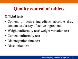 Tablet manufacturing process | PPTX
