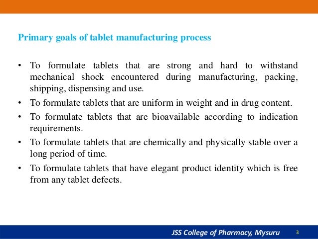 Tablet manufacturing process