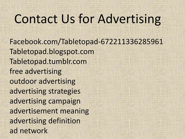 Table Top Ad - Digital Advertising | PPTX