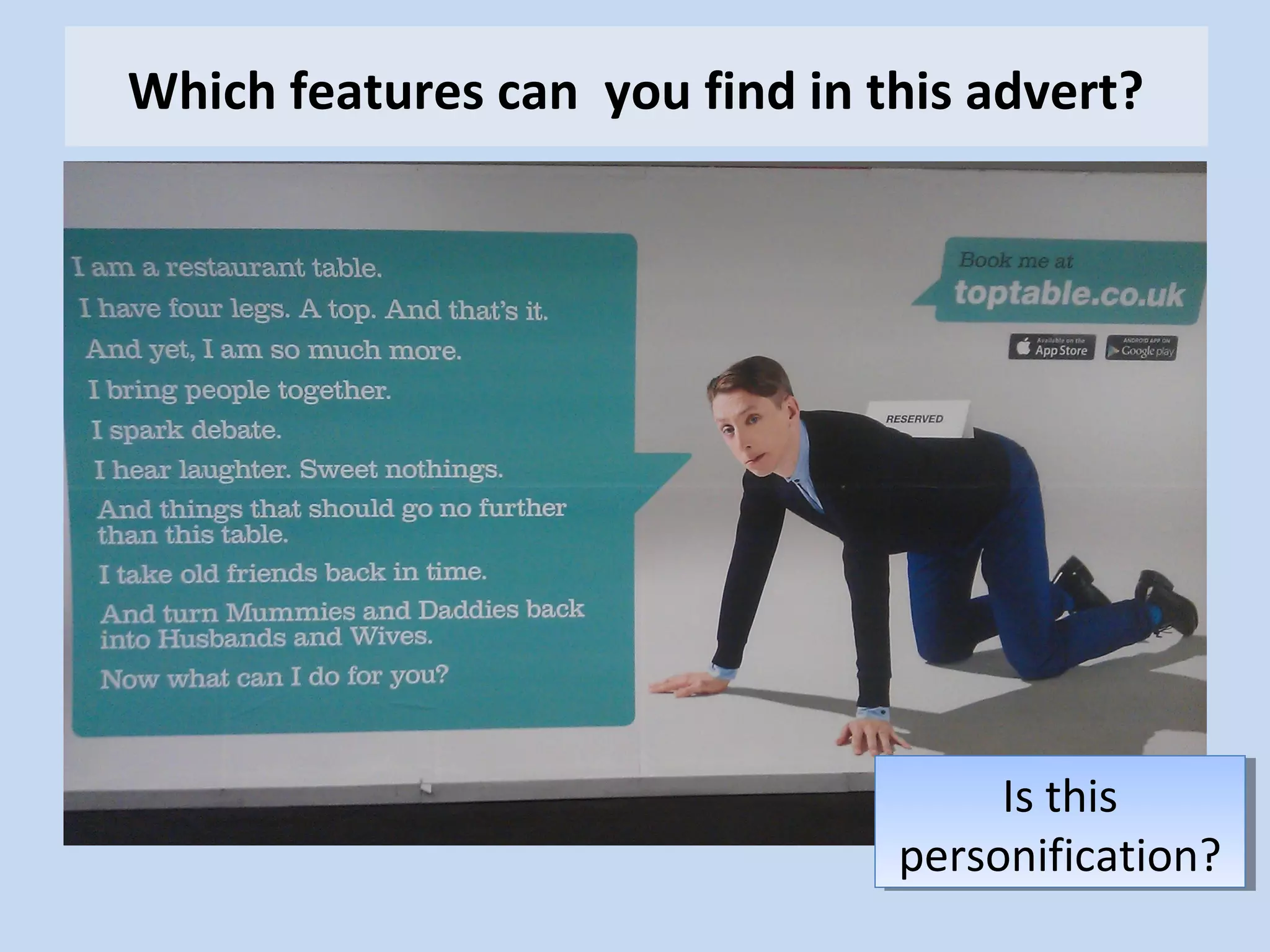Personification in Adverts | PPT