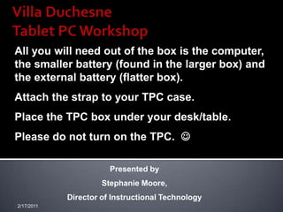 Tablet PC Workshop 2010 | PPT