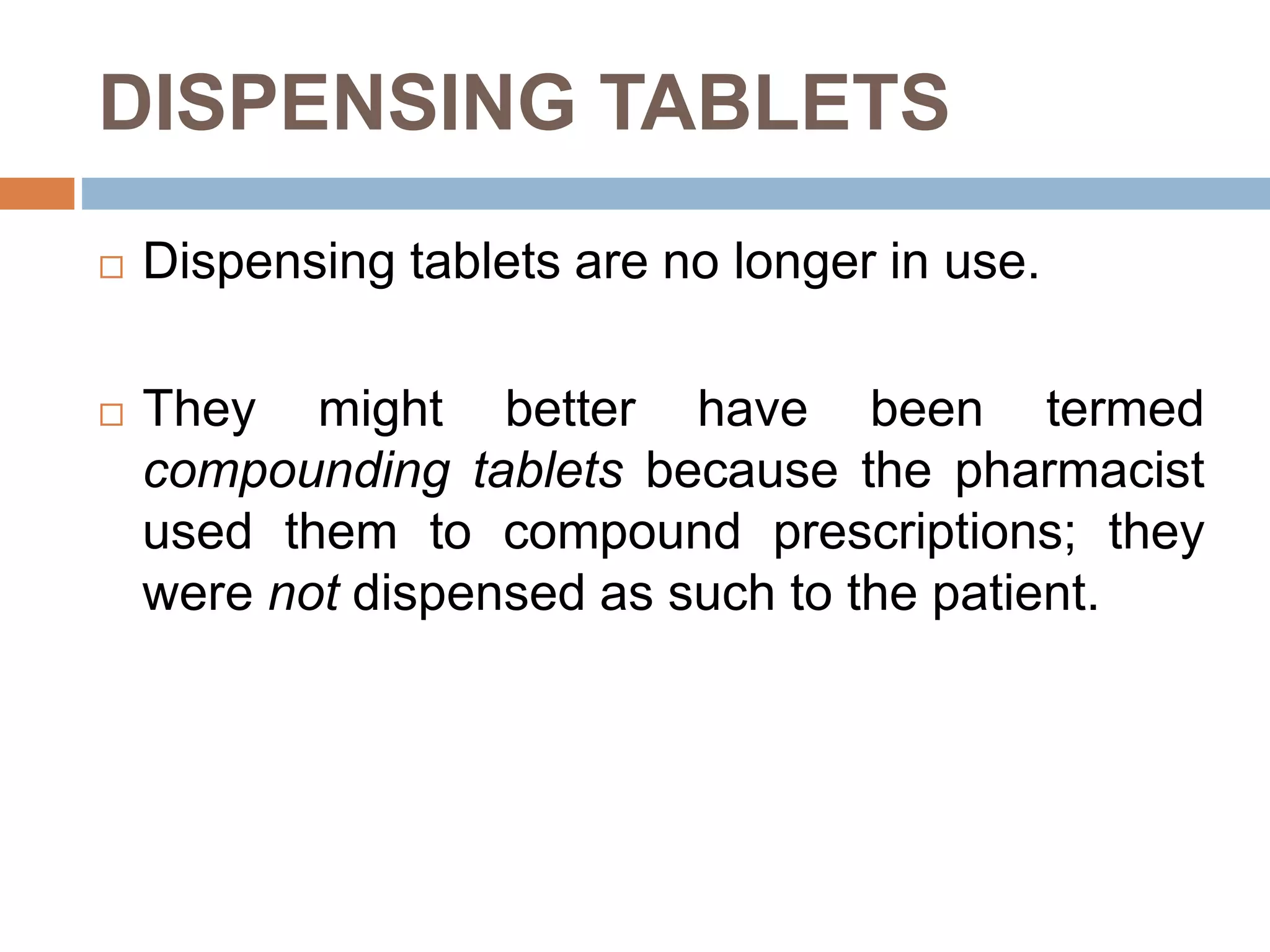 Tablets - Pharmaceutics | PPTX