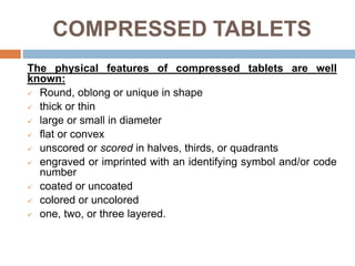 Tablets - Pharmaceutics | PPTX