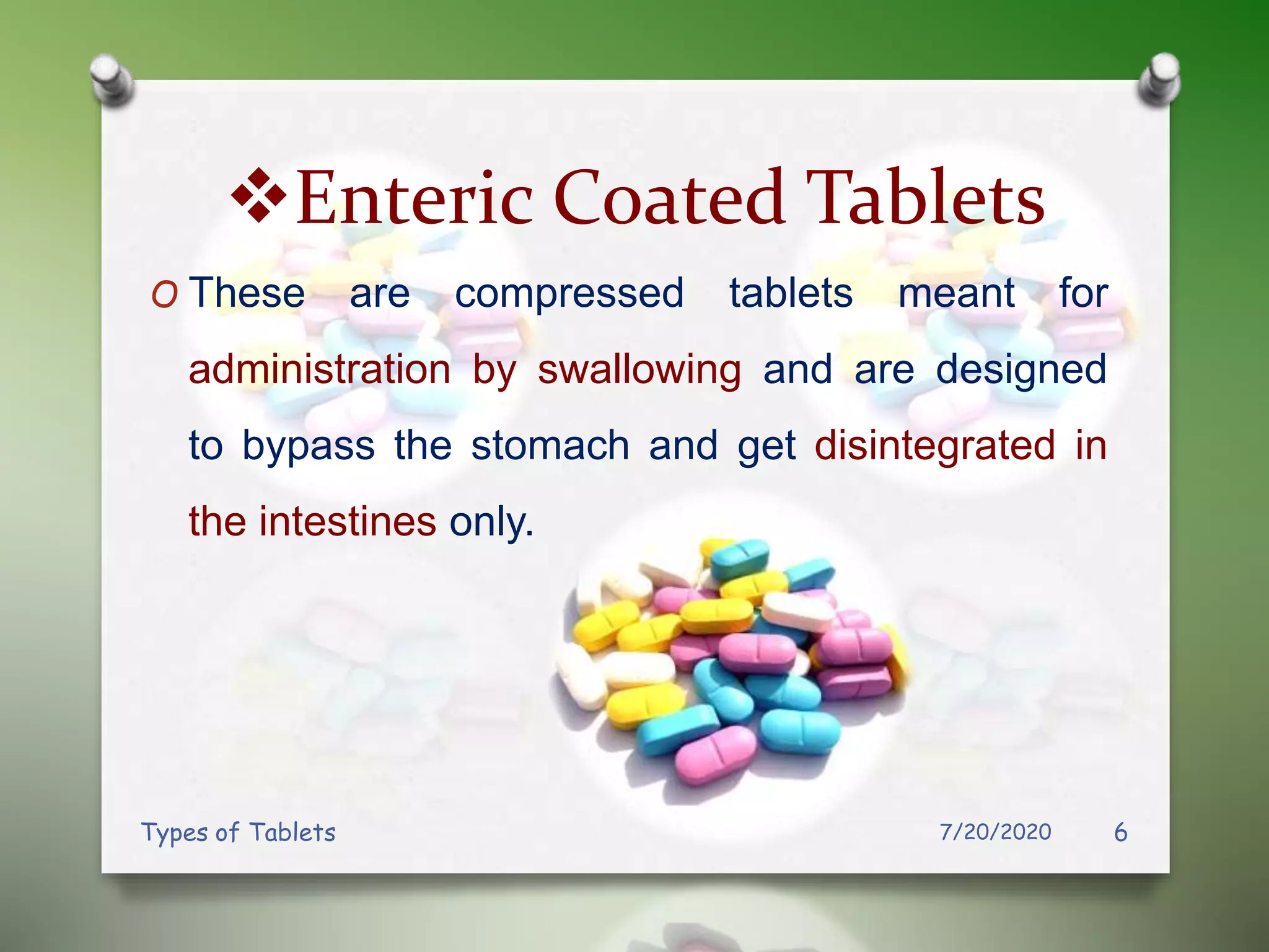 Tablets (Types of tablets) | PPTX
