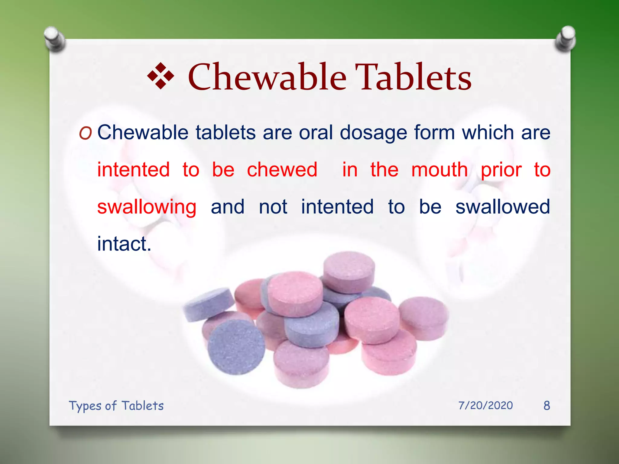 Tablets (Types of tablets) | PPTX