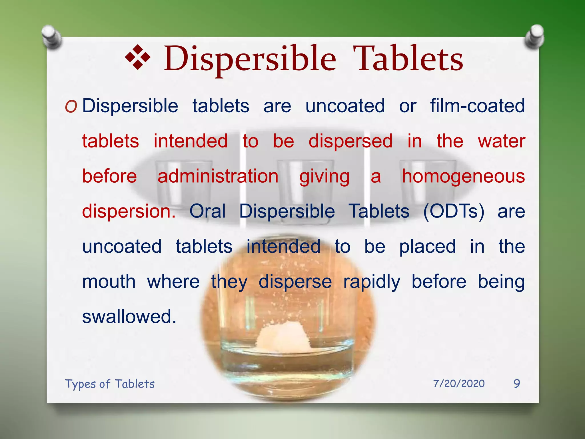 Tablets (Types of tablets) | PPTX
