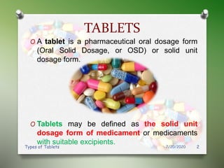 Tablets (Types of tablets) | PPTX