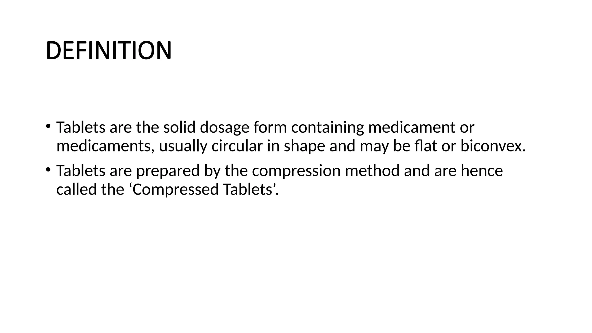 TABLETS- Coated & uncoated tablet, various modified release tablets | PPTX