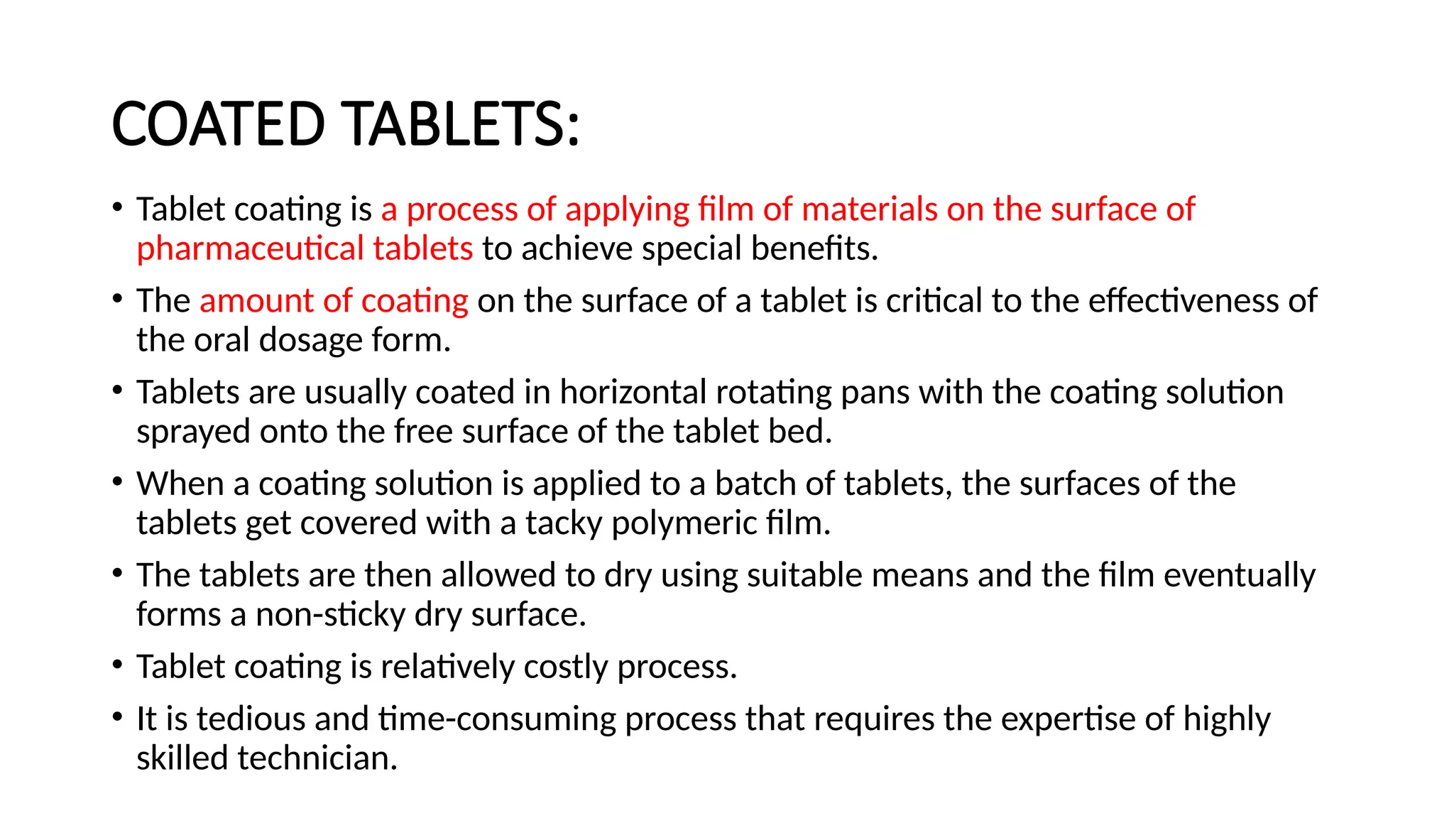 TABLETS- Coated & uncoated tablet, various modified release tablets | PPTX