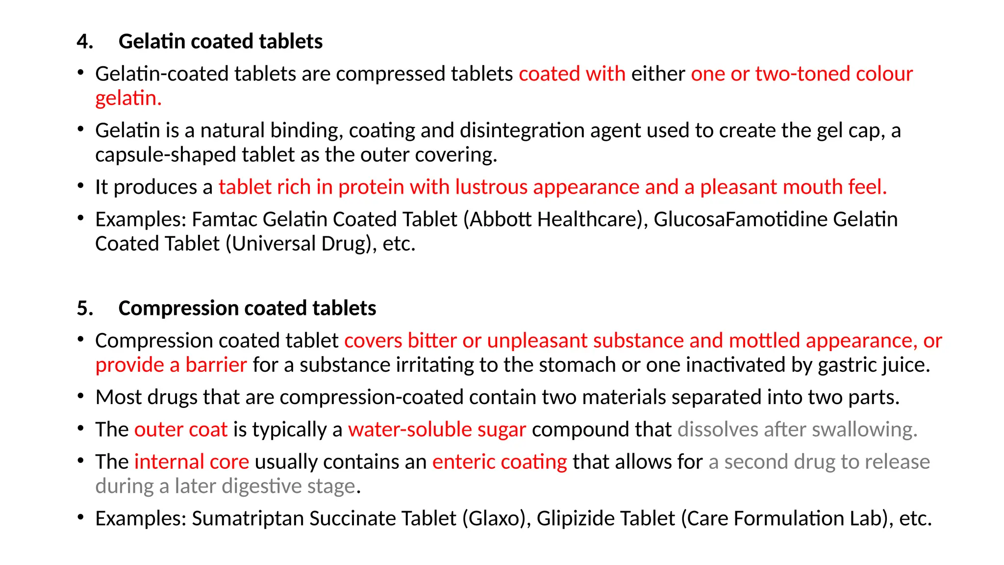 TABLETS- Coated & uncoated tablet, various modified release tablets | PPTX