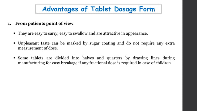 Tablet - Classification, Method of Preparation and Evaluation | PPTX ...