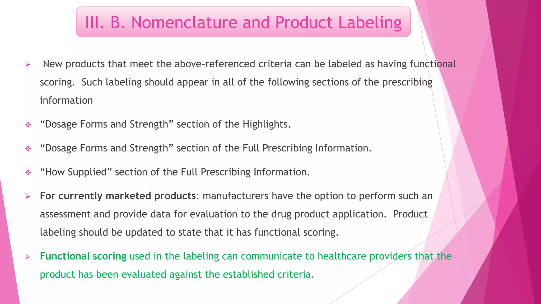 Guidance For Industry Tablet Scoring: Nomenclature, Labeling, and Data ...