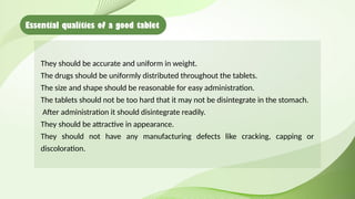 General Overview about Tablets Dosage form.pptx