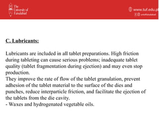 tablets_excipients. Of dosage of pharmacy ppt | PPT