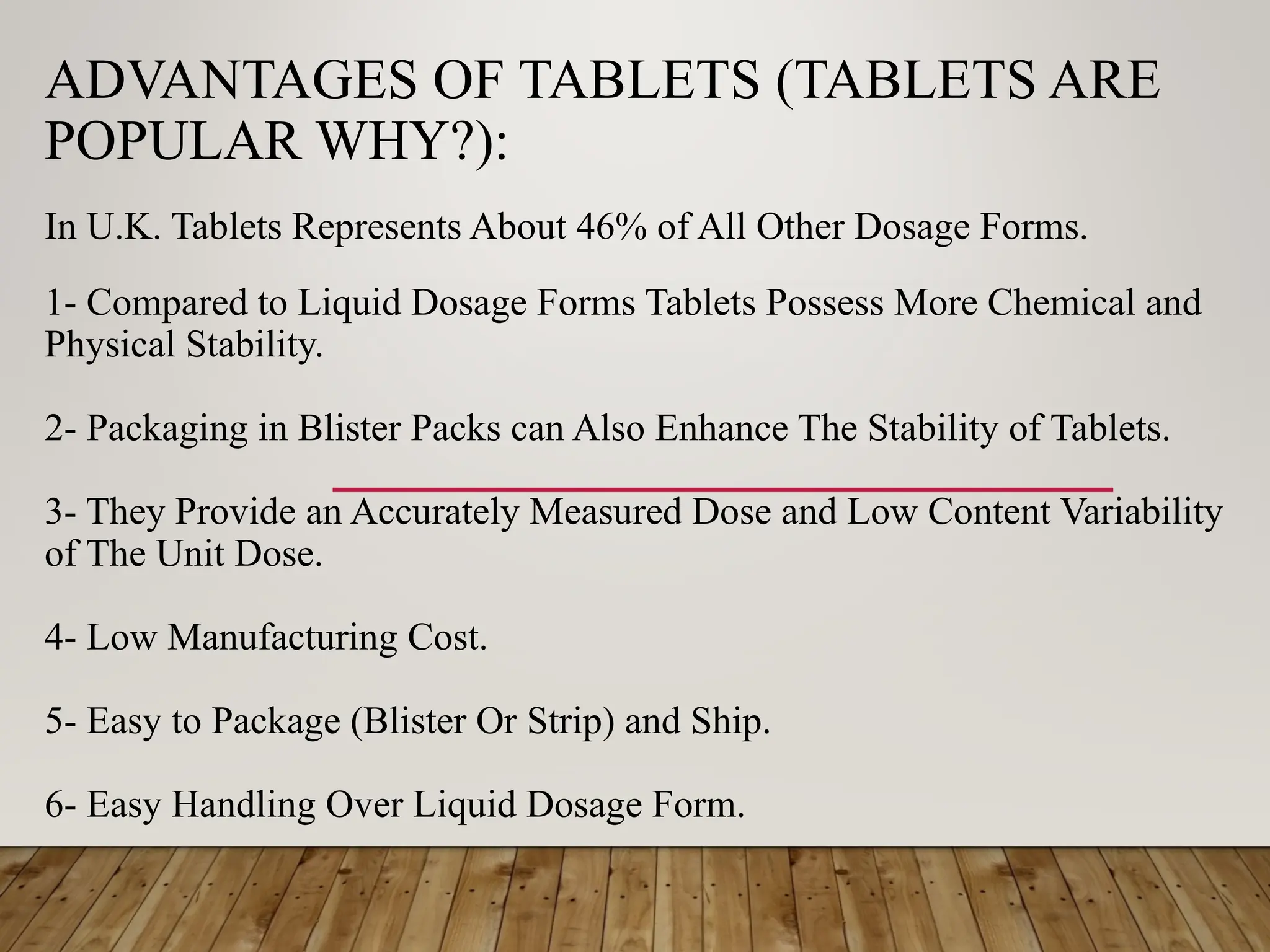 Solid dosage form: Tablet advantage, disadvantage | PPT