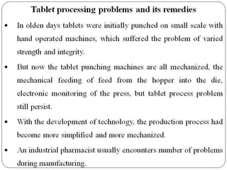 Tablet Manufacturing and basic problems | PPTX