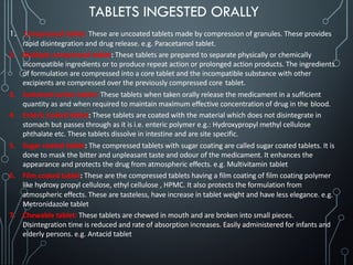 Tablet dosage form | PDF