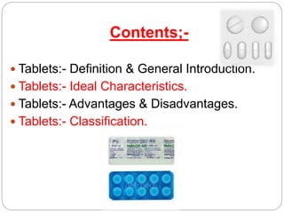 Tablets; General Introduction & Classification ;_By Tejas Bhatia. | PPTX