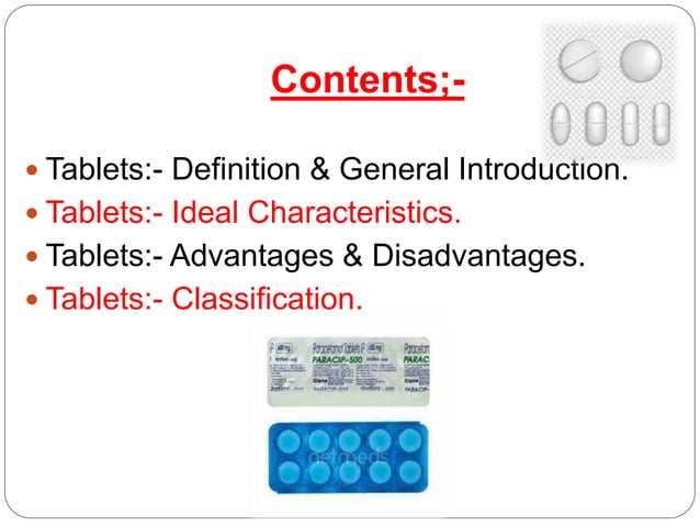 Tablets; General Introduction & Classification ;_By Tejas Bhatia. | PPTX