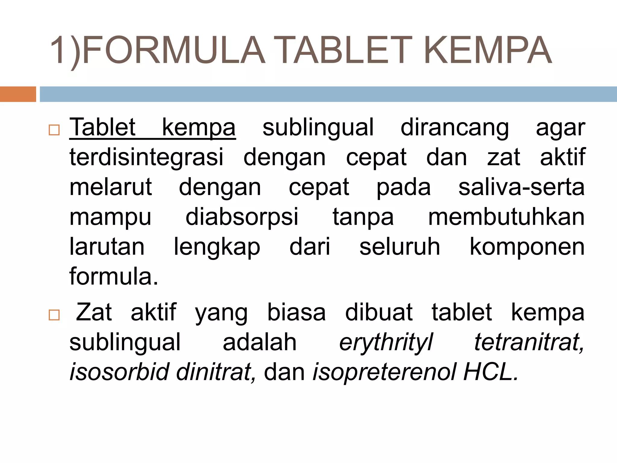 Tablet sublingual dan bukal | PPTX