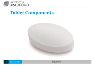 Tabletting different components and manufacturing technologies | PPTX