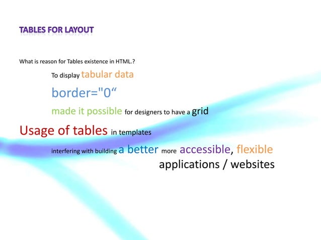 Difference between Table templates | PPT
