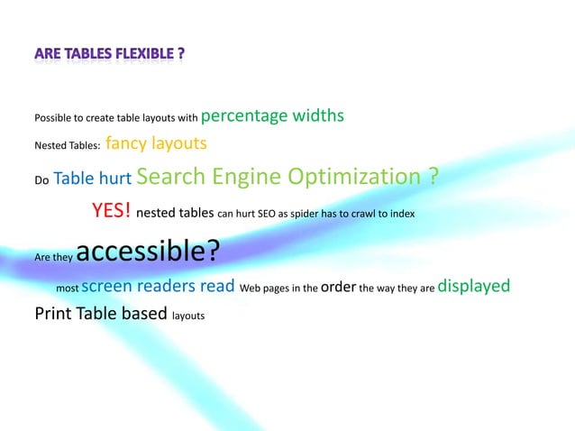 Difference between Table templates | PPT