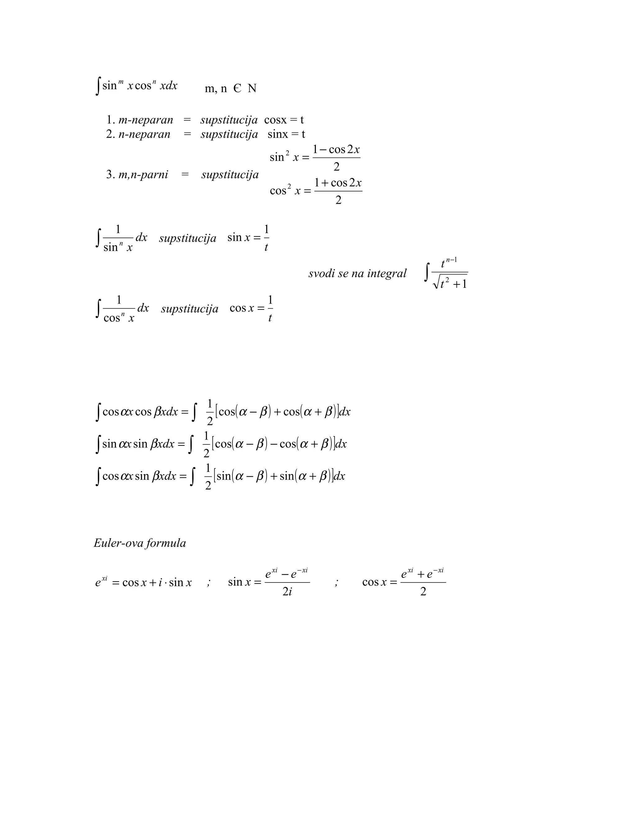 Tablica integrala | DOC