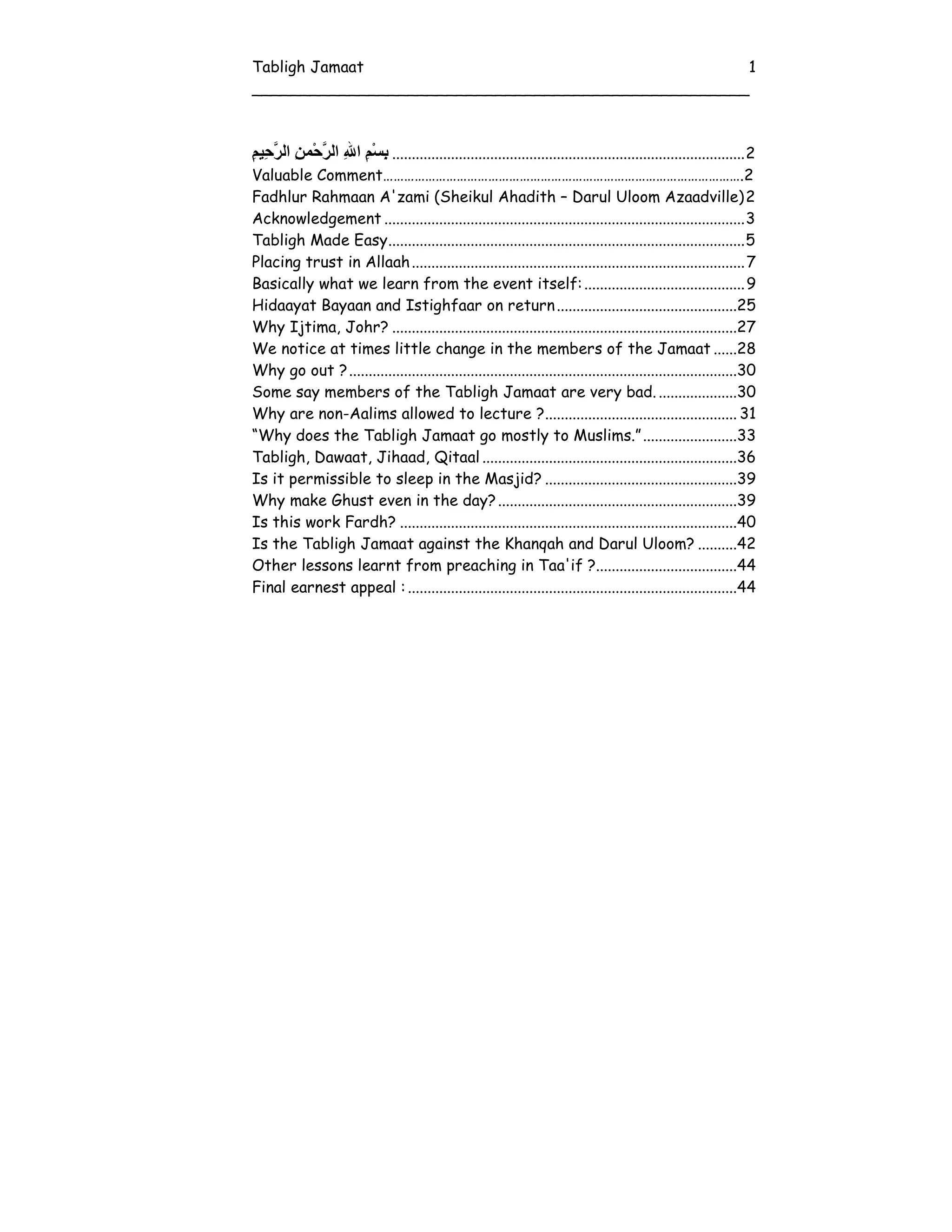 Tabligh Jamaat Made Easy | PDF