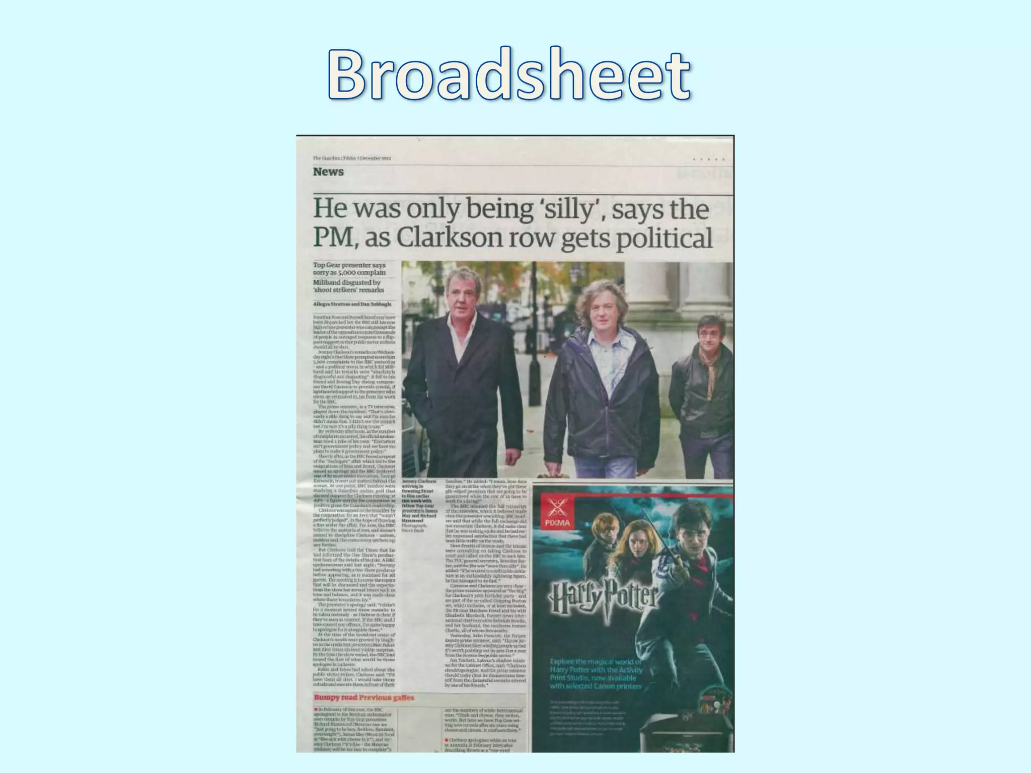 Tabloid vs broadsheet | PPTX