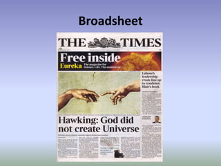 Tabloid vs Broadsheet | PPT