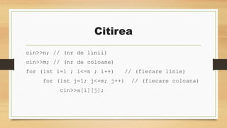 Tablouri bidimensionale cu exemple de program | PPT