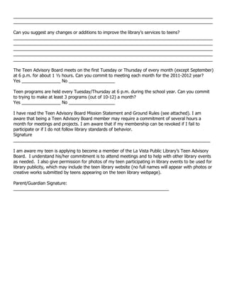 TAB Membership Application & Rules Form Examples | DOC