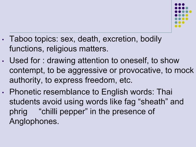 Taboo and euphemism | PPTX