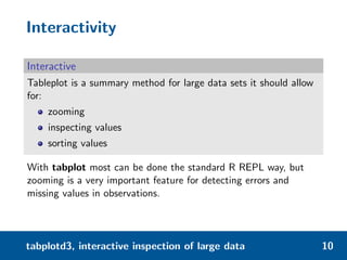 Tabplotd3, interactive inspection of large data | PPT