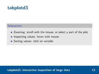 Tabplotd3, interactive inspection of large data | PPT
