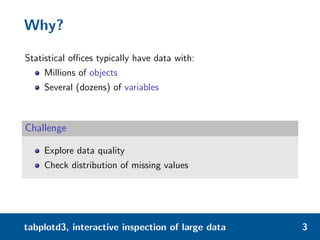 Tabplotd3, interactive inspection of large data | PPT