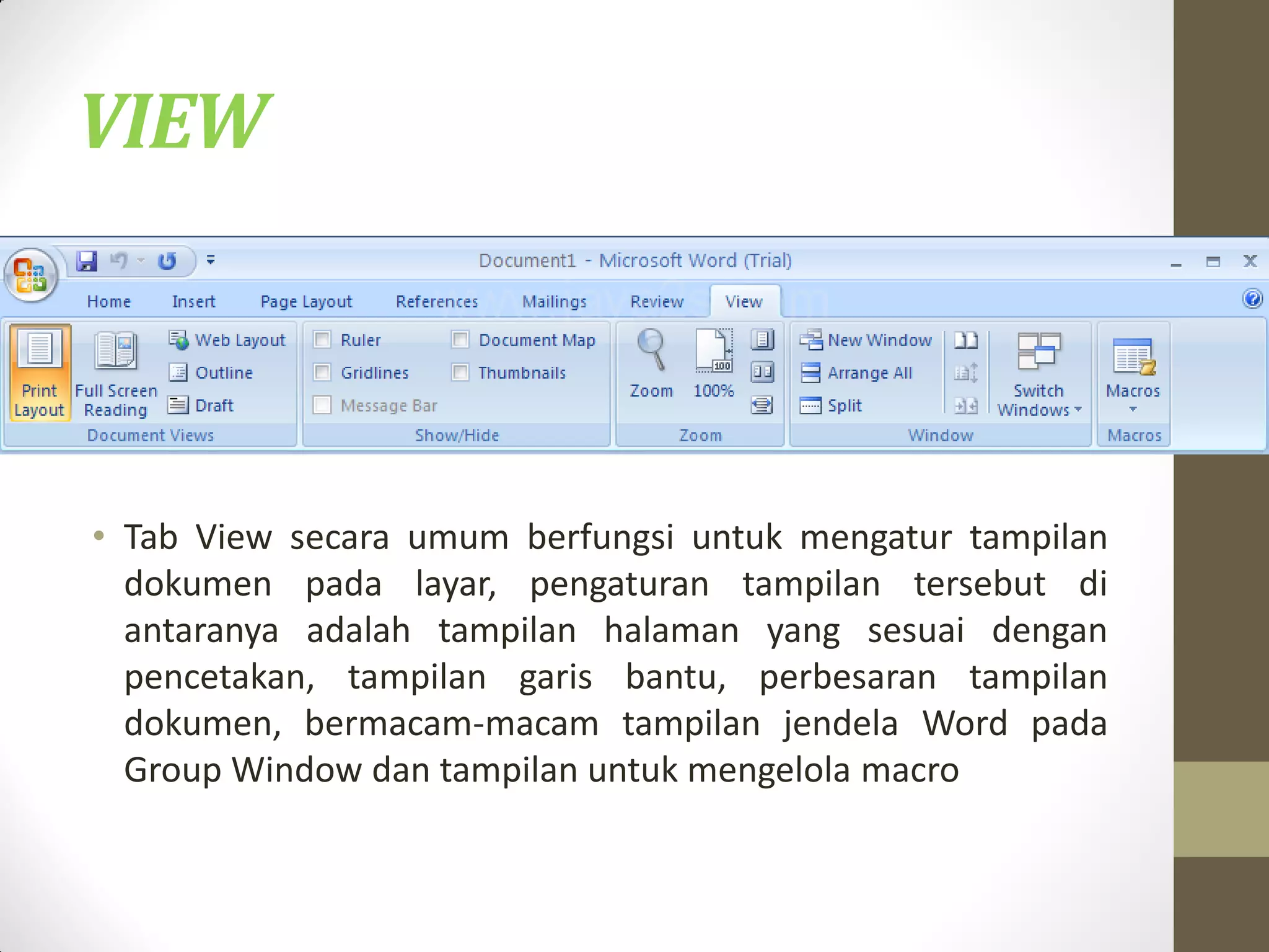 Tab Review dan View pada Microsoft Word | PDF